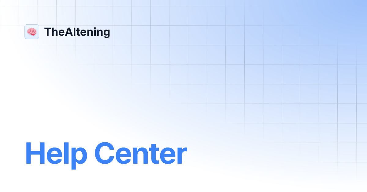 Help Center | TheAltening